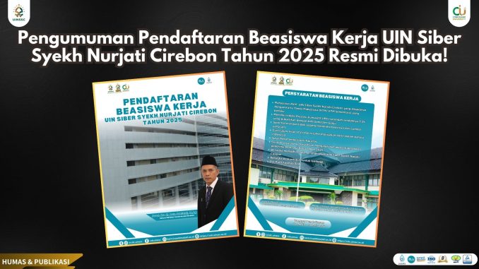 Pendaftaran Beasiswa Kerja UIN Siber Syekh Nurjati Cirebon Tahun 2025 ... Pendaftaran Beasiswa Kerja UIN Siber Syekh Nurjati Cirebon Tahun 2025 ...
